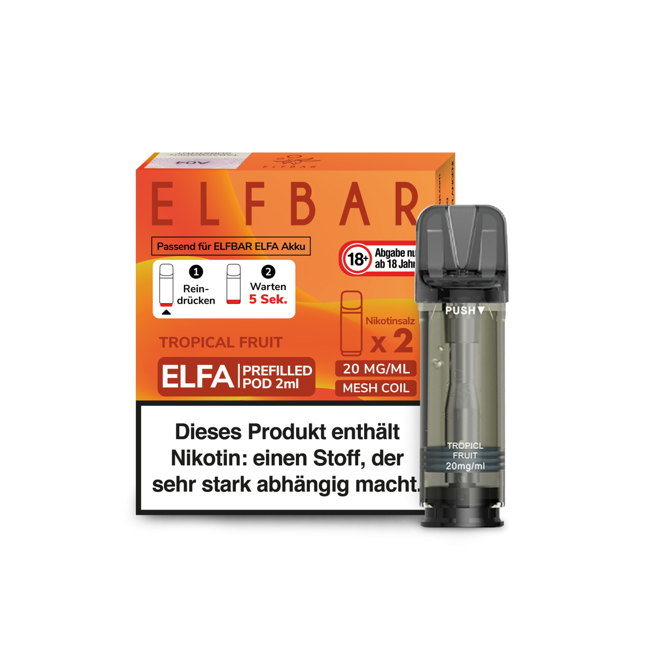 Die ELF BAR ELFA - Pods Tropical Fruit - 2er Pack Die ELF BAR ELFA - Pods Tropical Fruit - 2er Pack